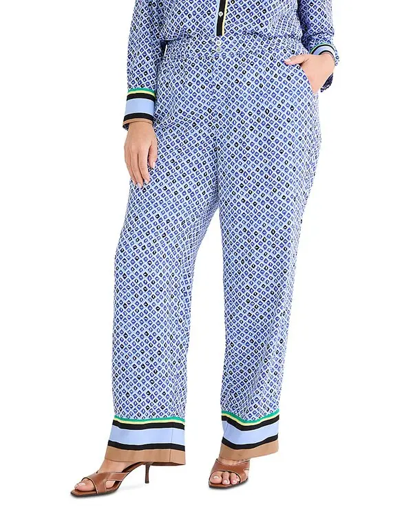 NIC+ZOE Mosaic Trimmed Lenox Wide Leg Pants