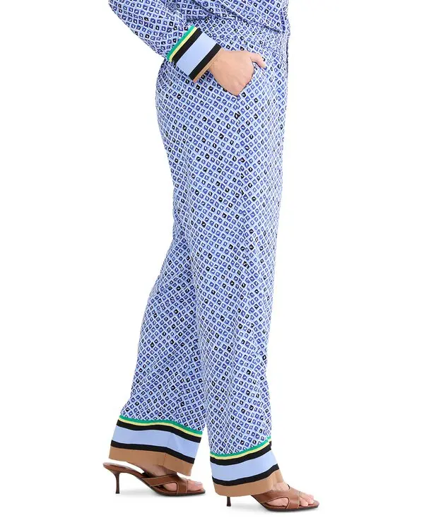 NIC+ZOE Mosaic Trimmed Lenox Wide Leg Pants