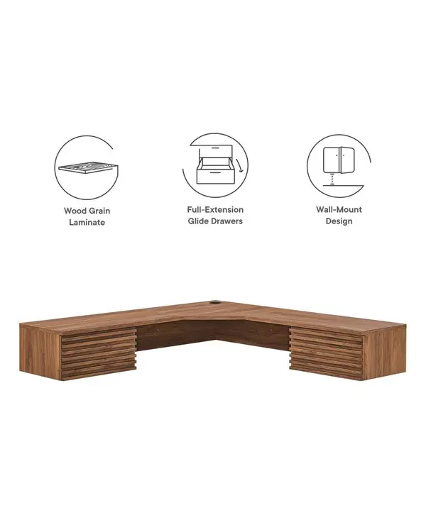 MODWAY Render Wall Mount Corner Office Desk