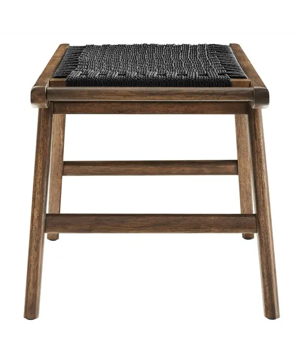 MODWAY Saoirse 47 Wove Rope Wood Bench - Walnut Black