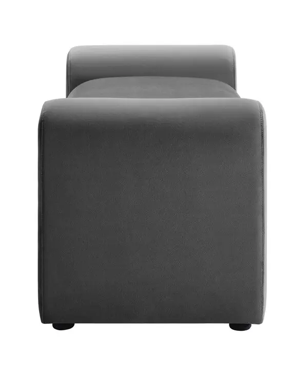 MODWAY Waverly Performance Velvet Bench - Gray
