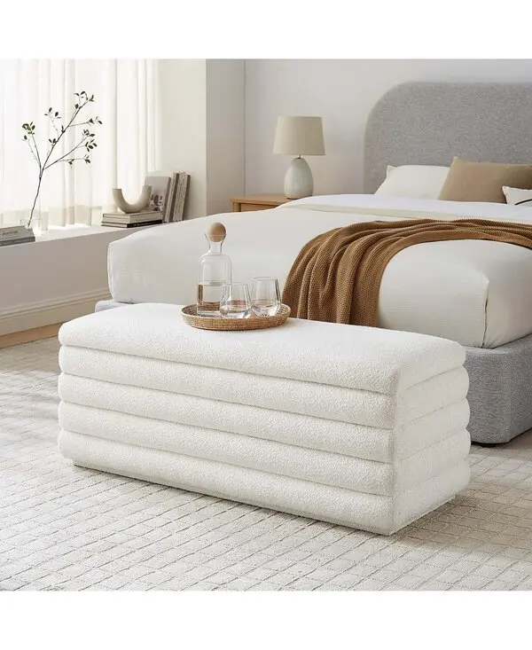 MODWAY Mezzo Boucle Upholstered Storage Bench