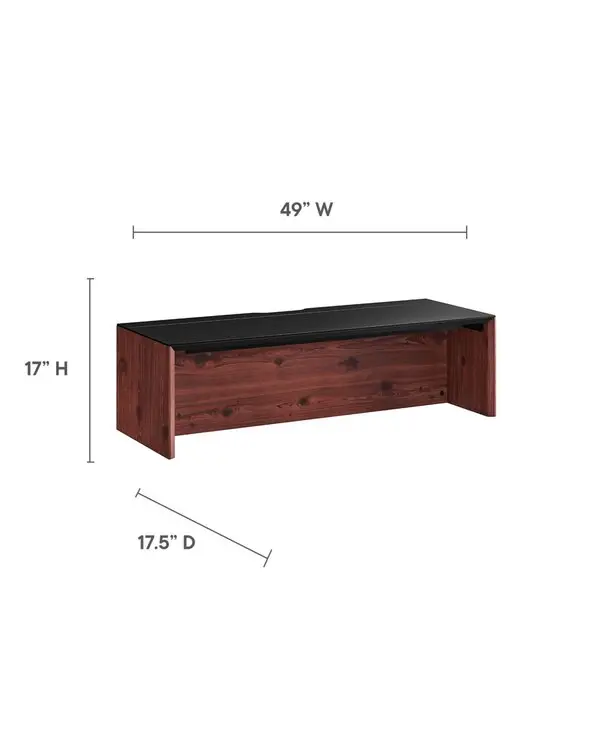 MODWAY Kinetic 49 Wall-mount Office Desk With Cabinet And Shelf - Black Cherry