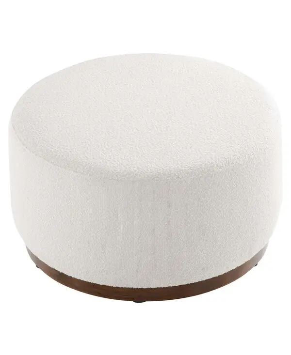 MODWAY Tilden Large 29 Round Boucle Upholstered Ottoman