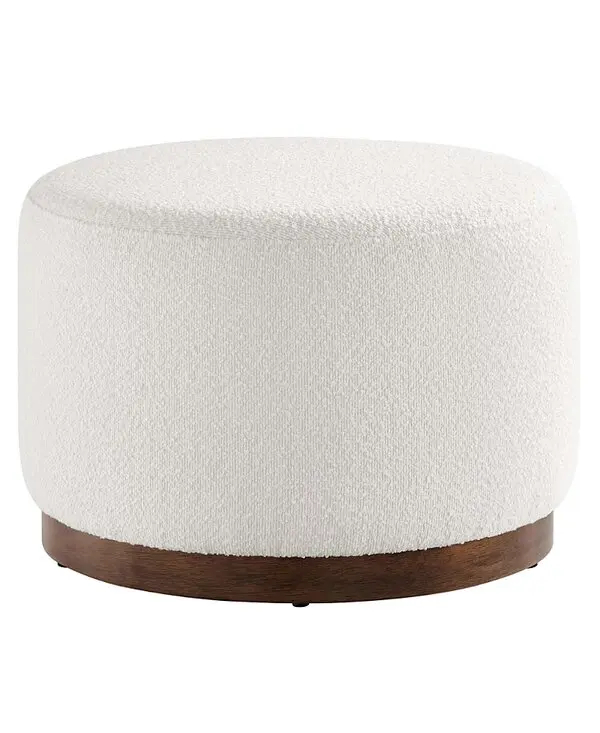 MODWAY Tilden Large 23 Round Boucle Upholstered Ottoman