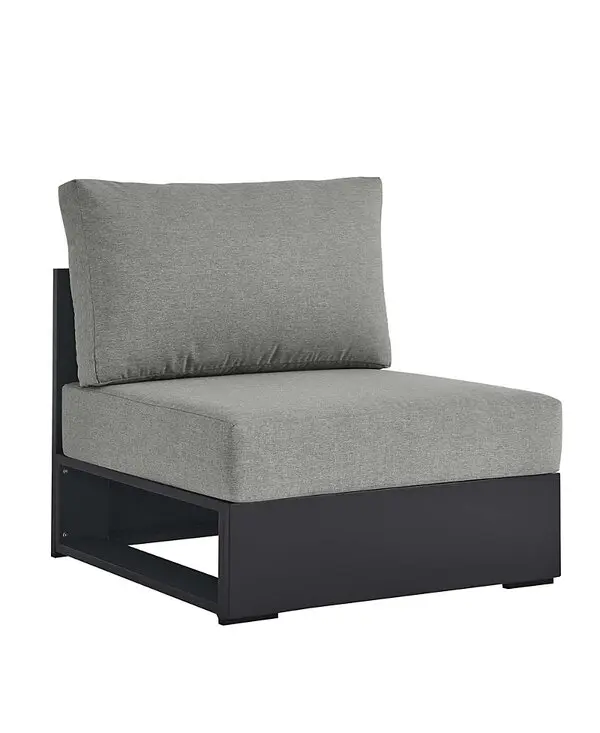 MODWAY Tahoe Outdoor Patio Powder-coated Aluminum Modular Armless Chair - Gray