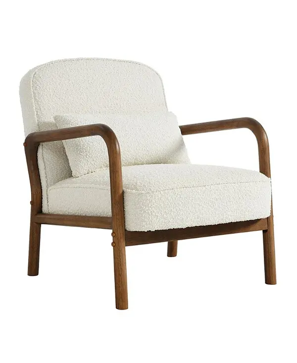 MODWAY Charlie Boucle Upholstered Armchair - Ivory