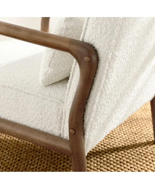 MODWAY Charlie Boucle Upholstered Armchair - Ivory