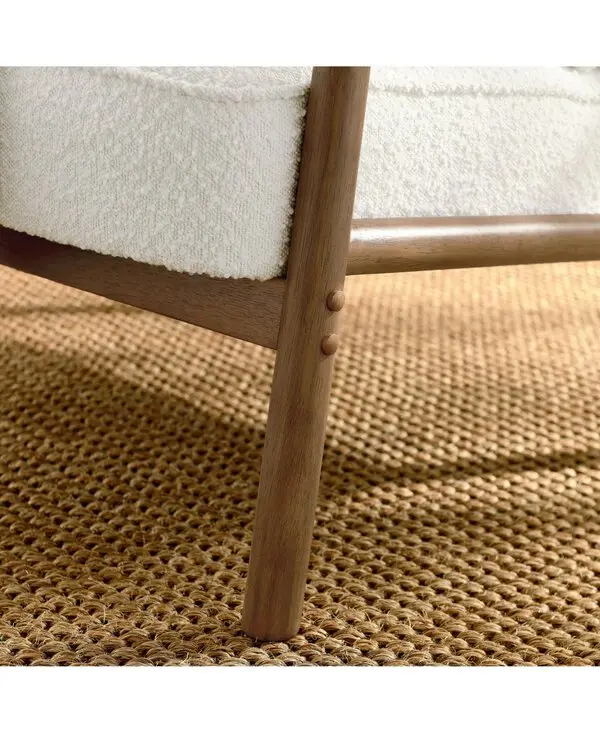 MODWAY Charlie Boucle Upholstered Armchair - Ivory