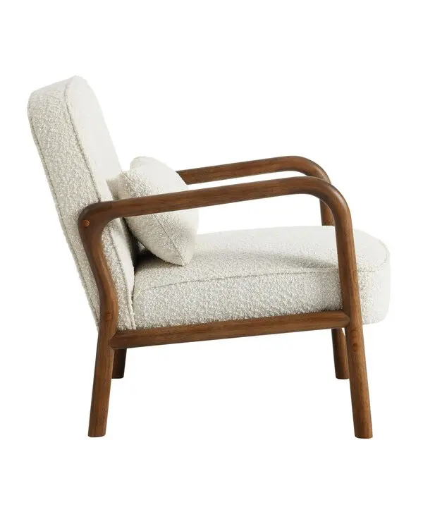 MODWAY Charlie Boucle Upholstered Armchair - Ivory