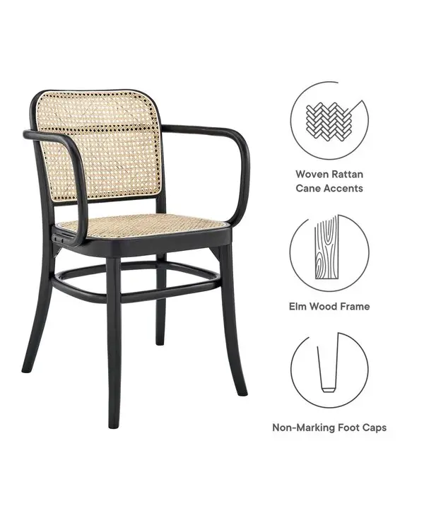 MODWAY Winona Wood Dining Chair - Black