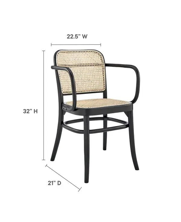 MODWAY Winona Wood Dining Chair - Black