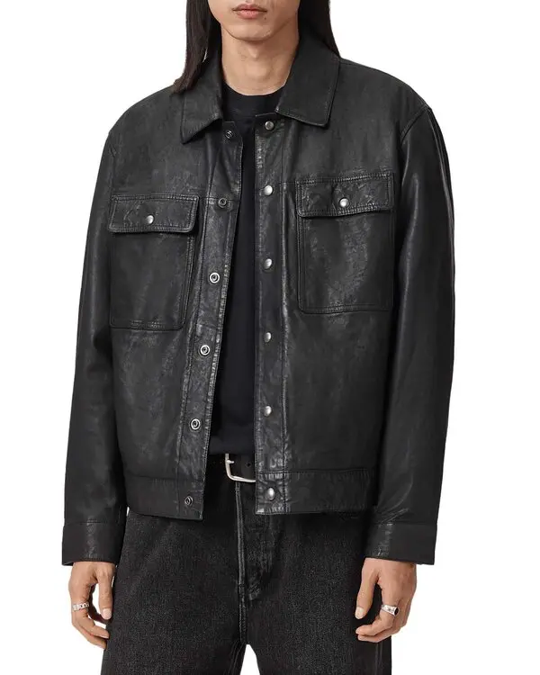 ALLSAINTS Shelton Leather Jacket - Black