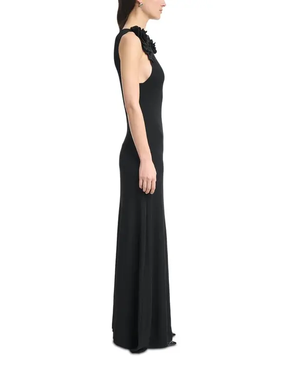 Altuzarra Woolfe Gown With Floral Embellishments - Black