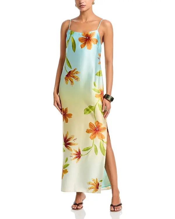MILLY Lily Printed Slip Dress - Yellow Multi