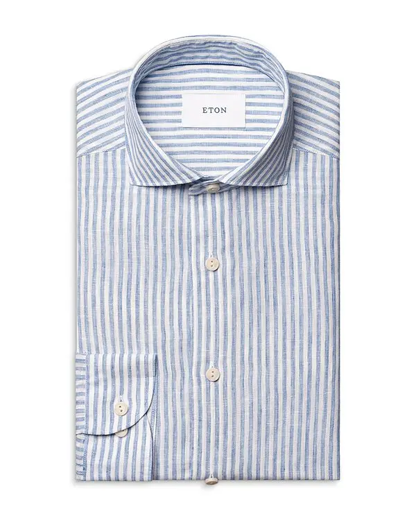 Eton Bengal Stripe Dress Shirt - Light Blue