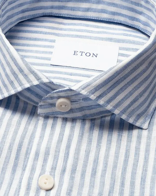 Eton Bengal Stripe Dress Shirt - Light Blue