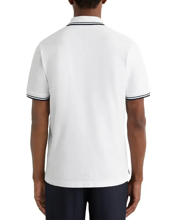 REISS Short Sleeve Pique Logo Polo Shirt