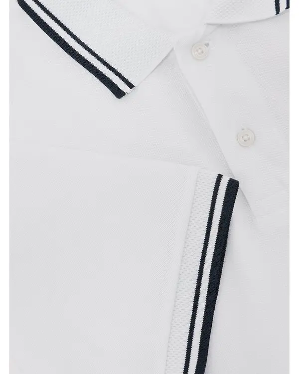 REISS Short Sleeve Pique Logo Polo Shirt