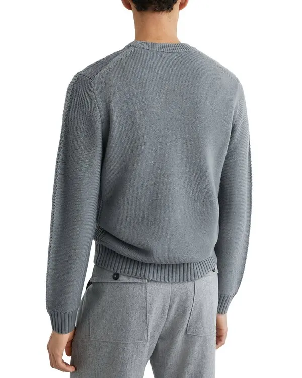 REISS Long Sleeve Crew Detailed Sweater