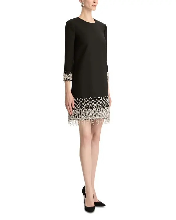 black lace dress short in front long in back Classic Style Long Sleeve Short Lace Dress main image 1
