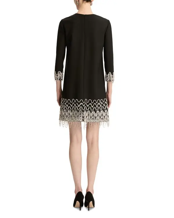 oscar de la renta long sleeve cocktail dress Oscar de la Renta Long Sleeve Asymmetrical Hem Slubby Wool Tweed Dress