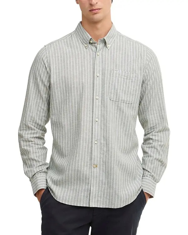 Barbour Nelson Stripe Pocket Shirt - Bleached Olive