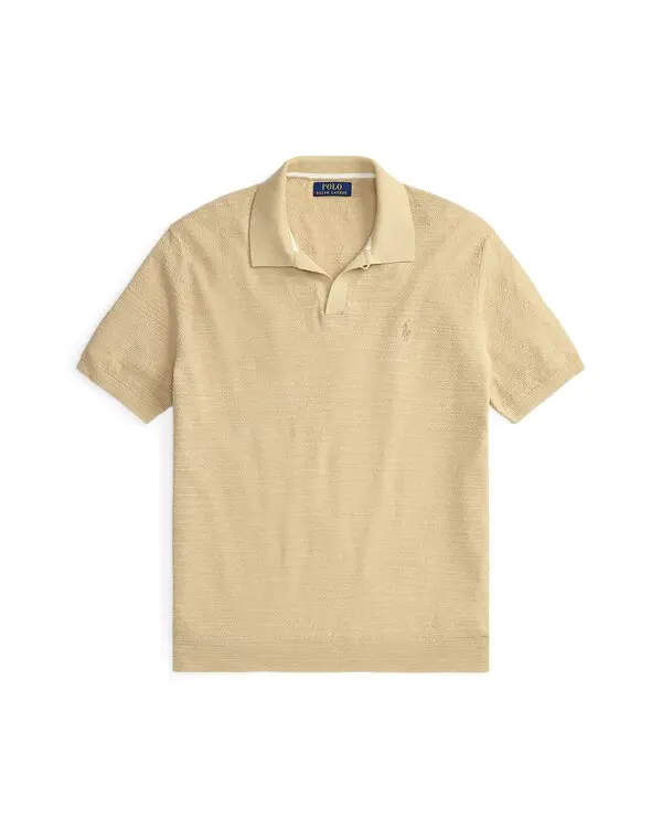Polo Ralph Lauren Textured Cotton Linen Short-sleeve Sweater - Tan/white