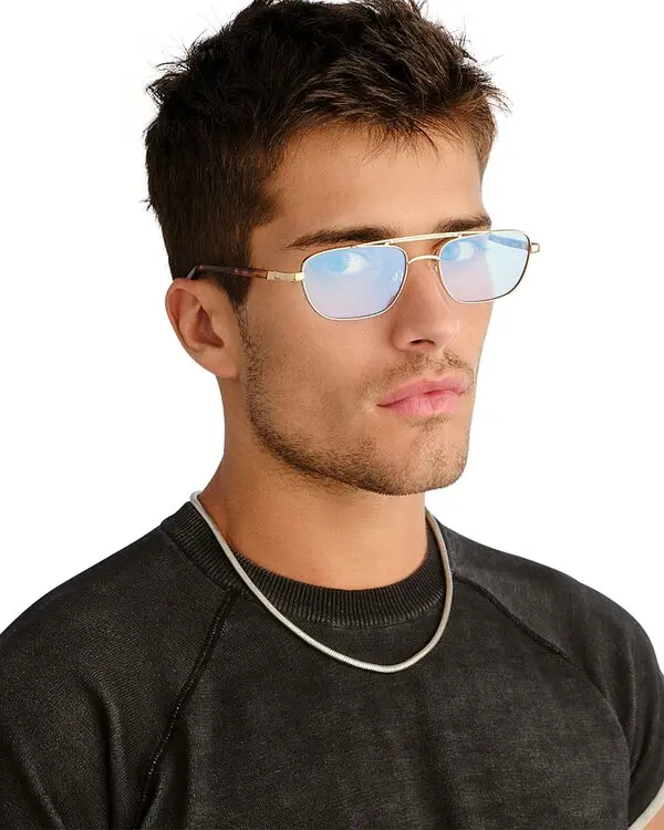 Le Specs Le Mimi Aviator Blue Light Glasses - Gold