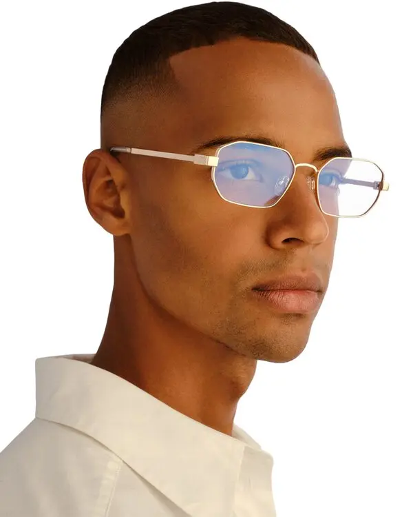 Le Specs Mythic Octagonal Blue Light Glasses - Gold