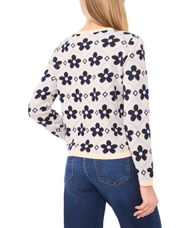 CECE DUPRAZ Floral Jacquard Cardigan