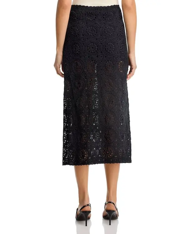 FRAME Crochet Midi Skirt