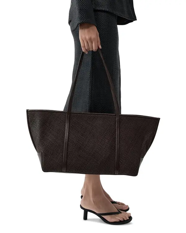 ST. AGNI Bateau Woven Leather Tote