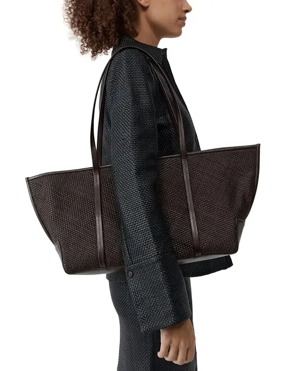 ST. AGNI Bateau Woven Leather Tote