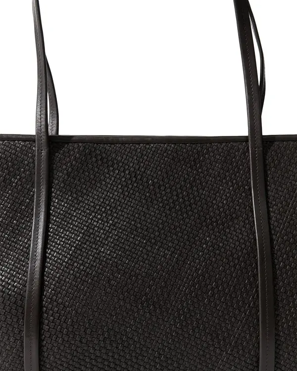 ST. AGNI Bateau Woven Leather Tote