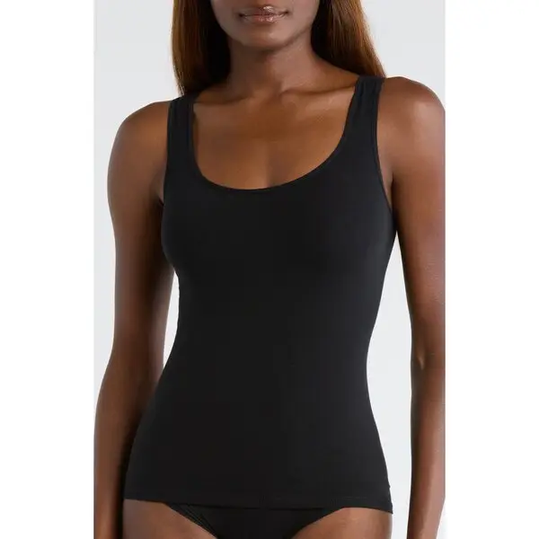 Nordstrom Seamless Cotton Blend Tank - Black