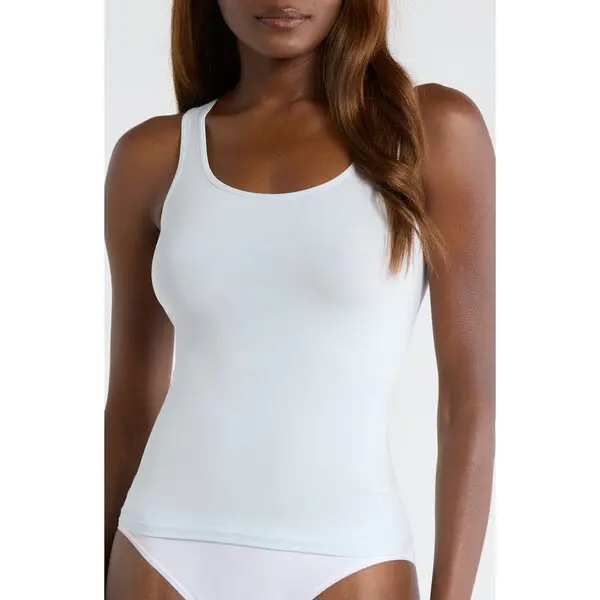 Nordstrom Seamless Cotton Blend Tank - Blue Illusion