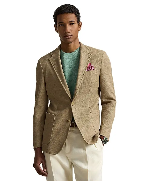 Polo Ralph Lauren Polo Soft Tailored Fit Knit Linen Jacket - Khaki