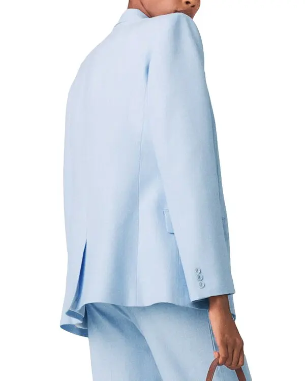 Maje Vigalue Double Breasted Suit Jacket - Blue Sky