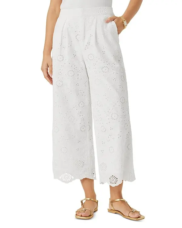 Splendid Eyelet Cropped Pants - White