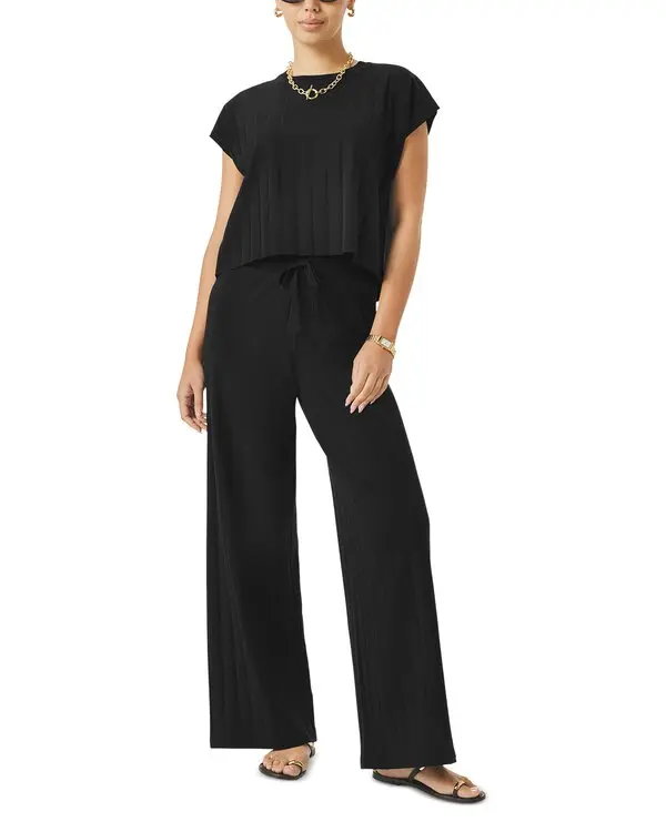 Splendid X @cellajaneblog Wide Rib Knit Top - Black