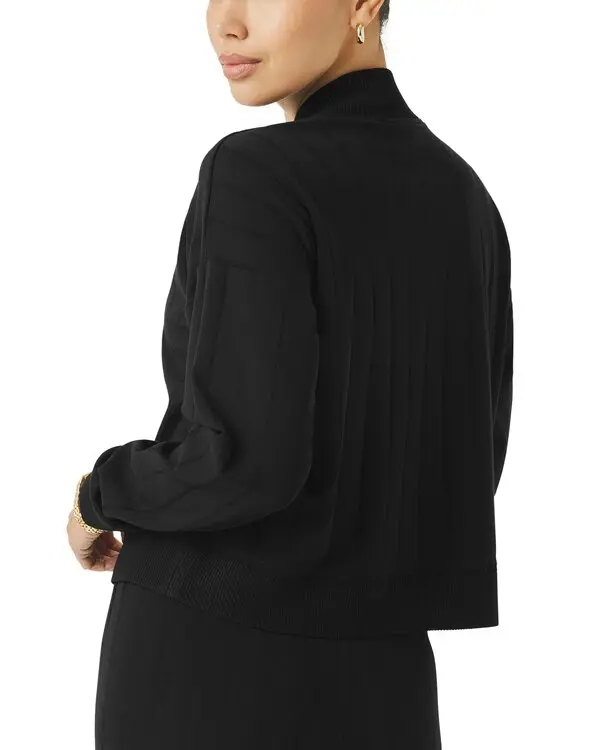 Splendid Ribbed Zip-up Sweater - Black
