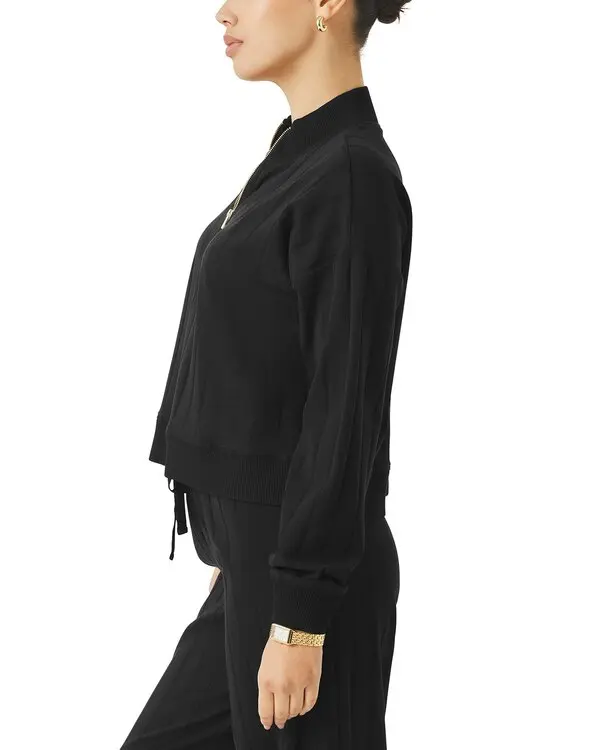 Splendid Ribbed Zip-up Sweater - Black