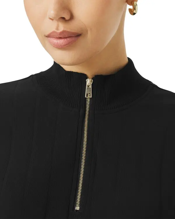 Splendid Ribbed Zip-up Sweater - Black