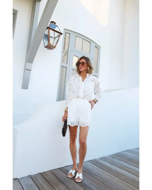 Splendid Eyelet Shorts - White