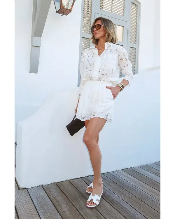 Splendid Eyelet Shorts - White
