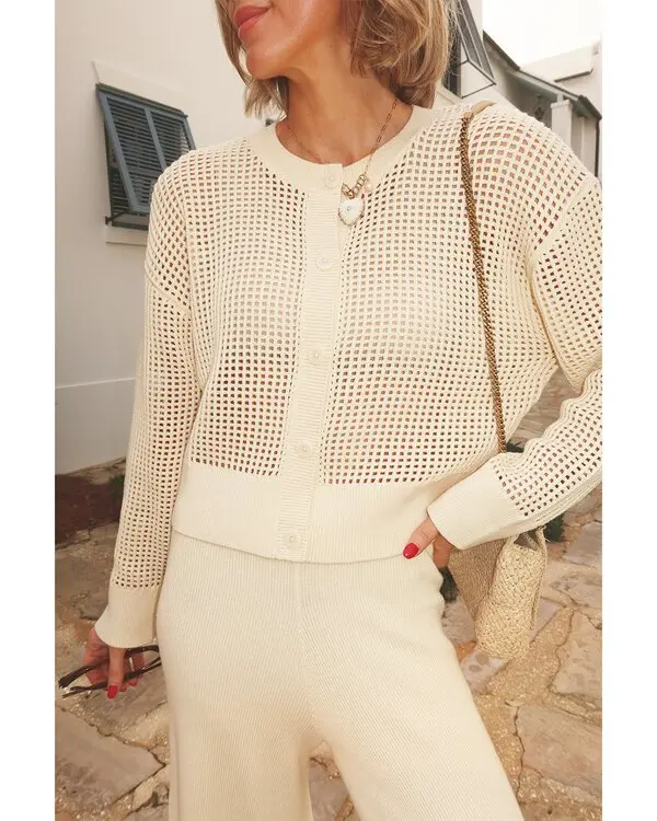 Splendid X Cj Open Stitch Cardigan Sweater