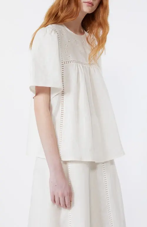 Max Mara Bacino Embroidery Top - Ecru