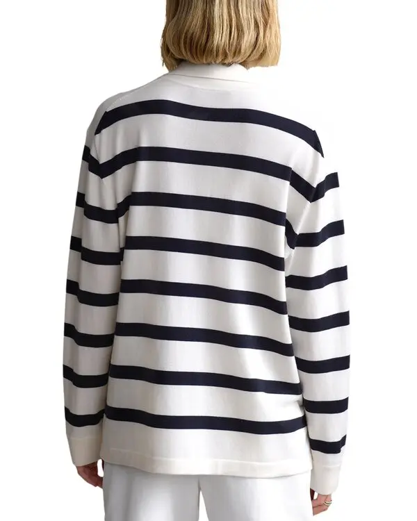 Jenni Kayne Striped Polo Sweater - Ivory/navy