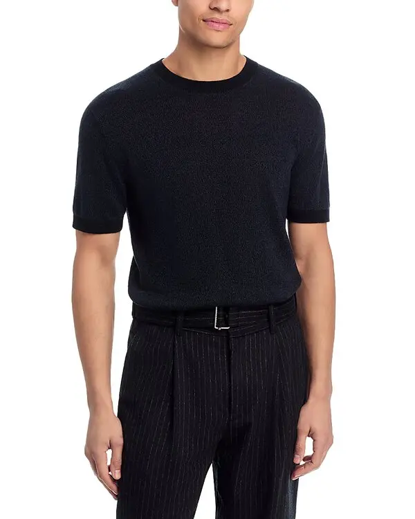 Theory Short Sleeve Silk Linen Crewneck Sweater